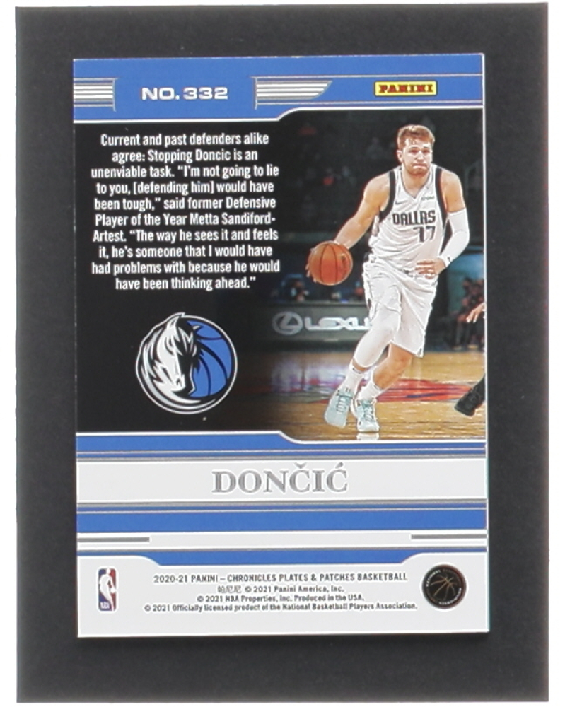 Luka Doncic 2020-21 Panini Chronicles Blue #332 / Plates and Patches ...