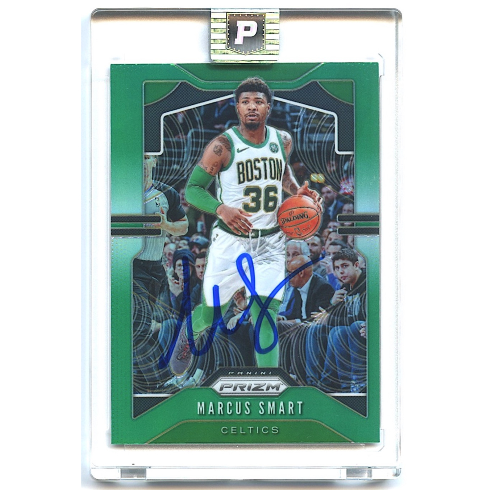 Marcus Smart Signed 2019-20 Panini Prizm #41 Prizms Green (PA ...