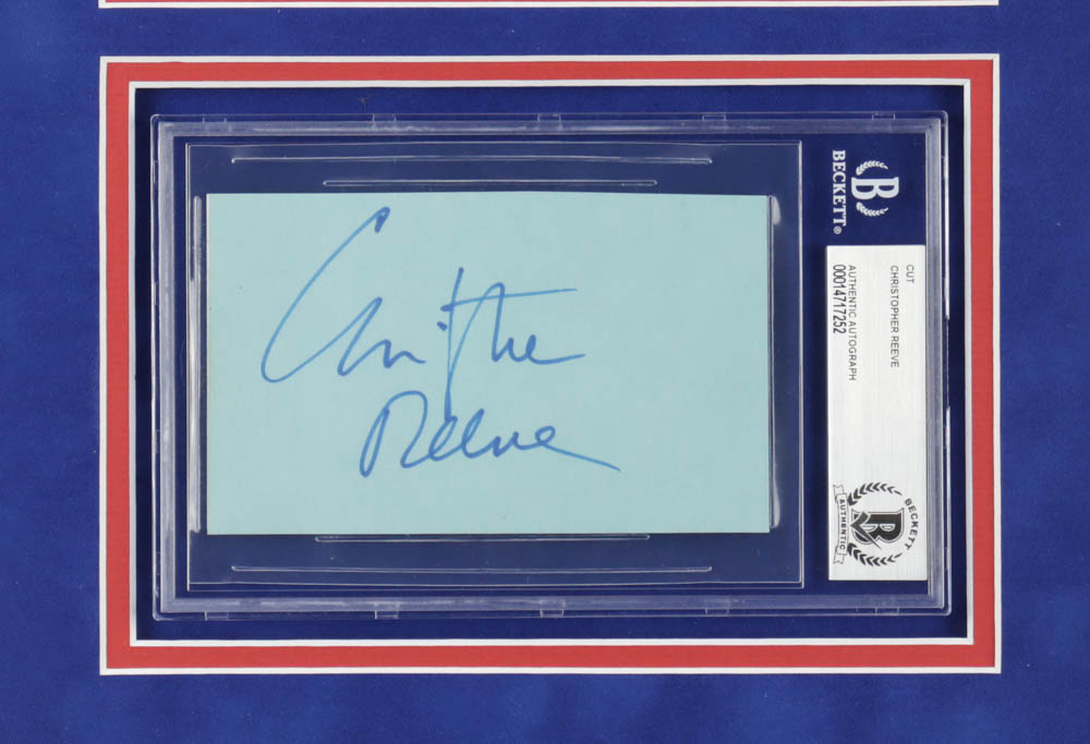 Christopher Reeve Signed Custom Matted Cut Display (BGS) | Pristine Auction