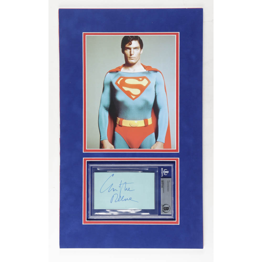 Christopher Reeve Signed Custom Matted Cut Display (BGS) | Pristine Auction
