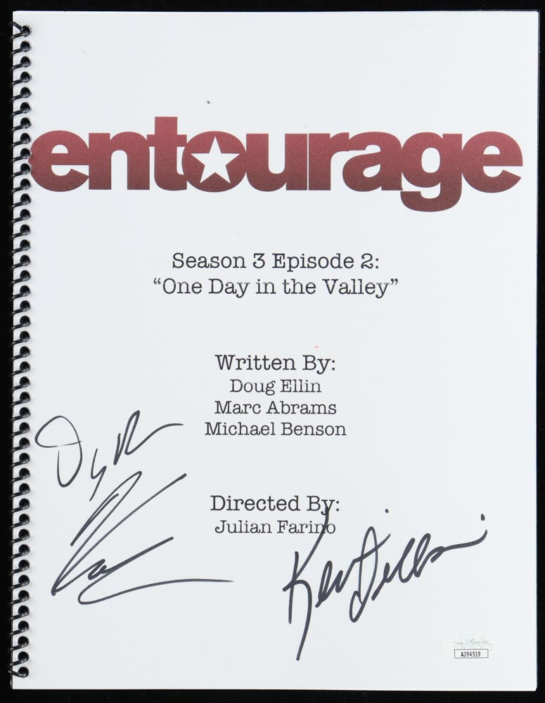 Doug Ellin, Kevin Connolly & Kevin Dillon Signed "Entourage" Replica Episode Script (JSA ...