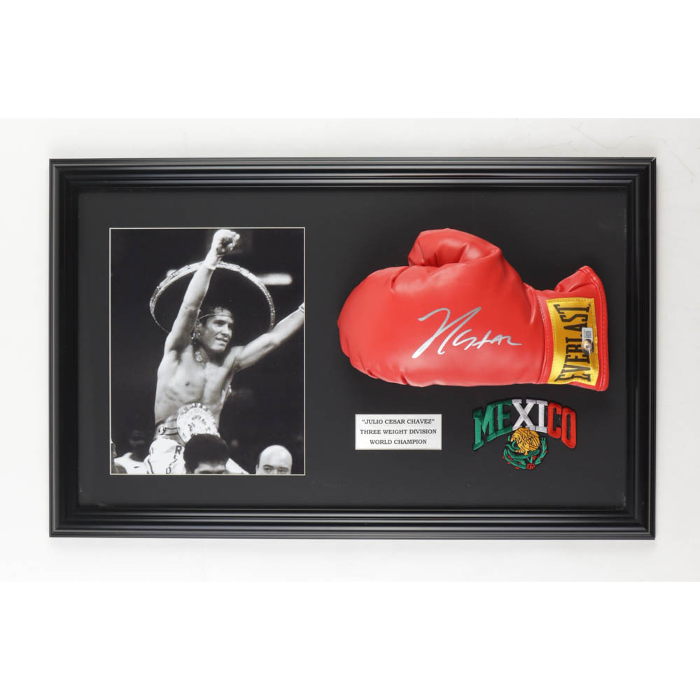 Julio Cesar Chavez Signed Custom Framed Boxing Glove Display (Beckett ...