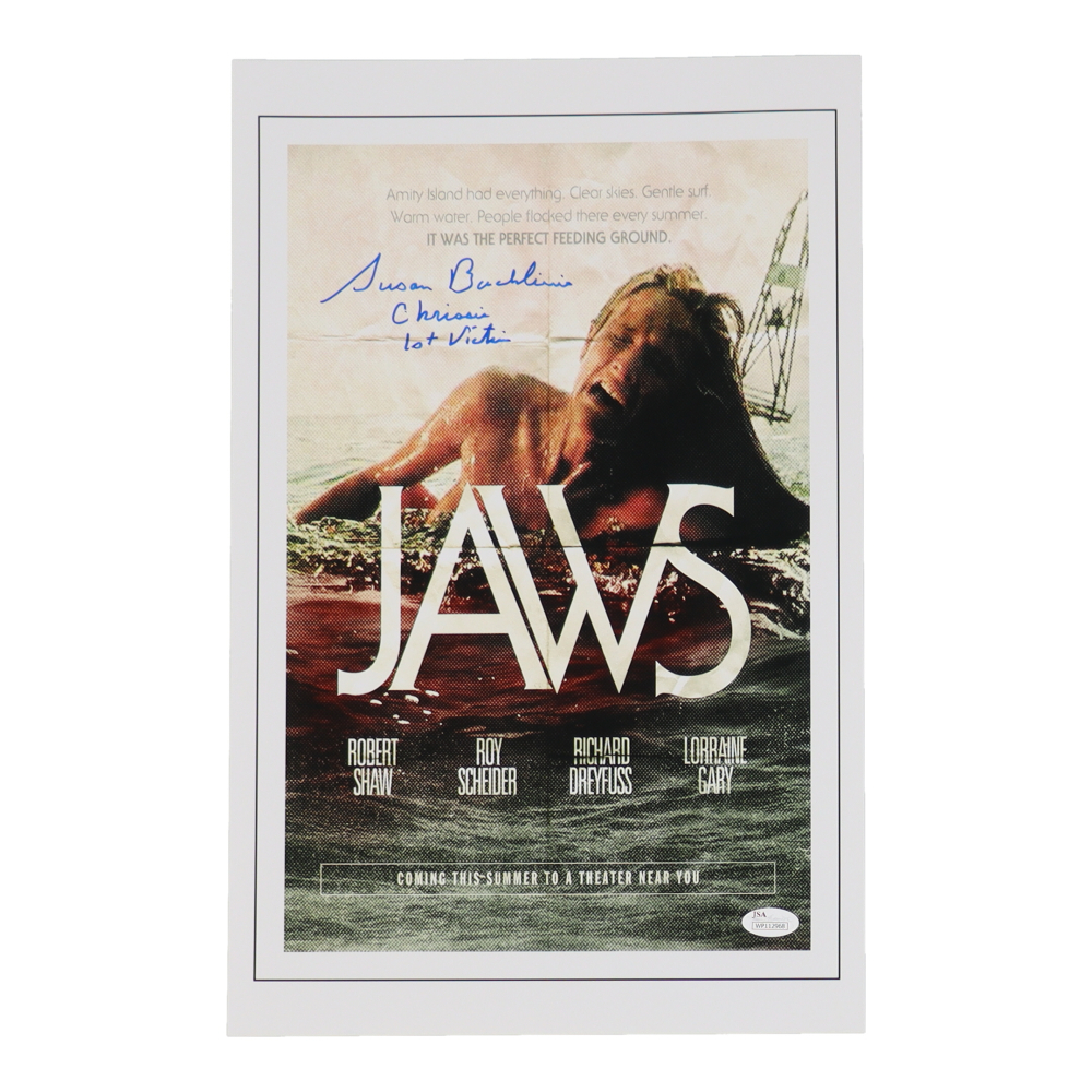 Susan Backlinie Signed "Jaws" 11x17 Photo Inscribed "1st Victim" & "Chrissie" (JSA) | Pristine ...