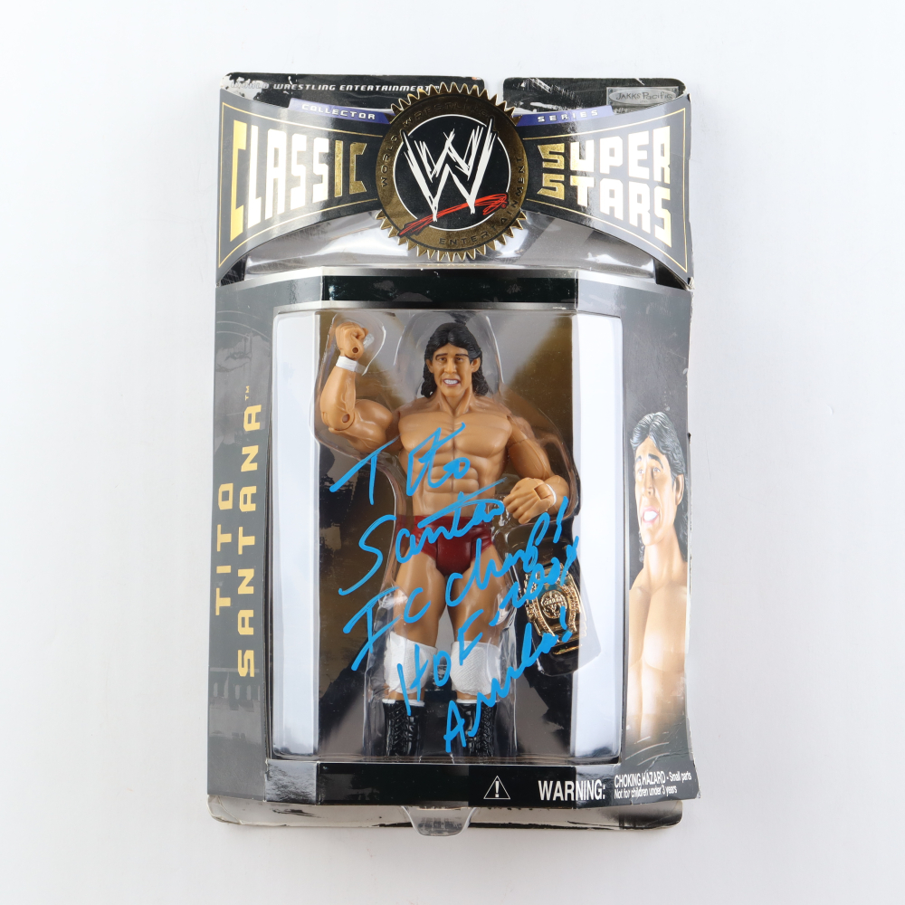 Tito Santana Signed WWE Classic Superstars Action Figure Inscribed "IC ...