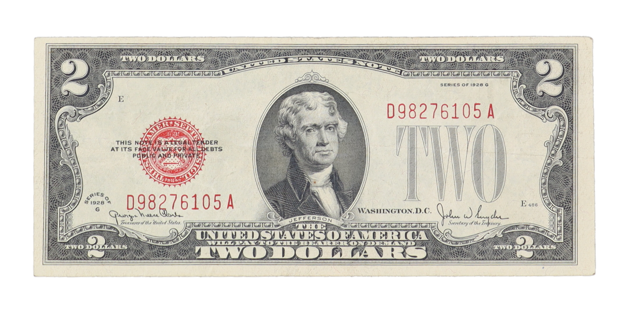 1928G $2 Red Seal Legal Tender Bank Note | Pristine Auction