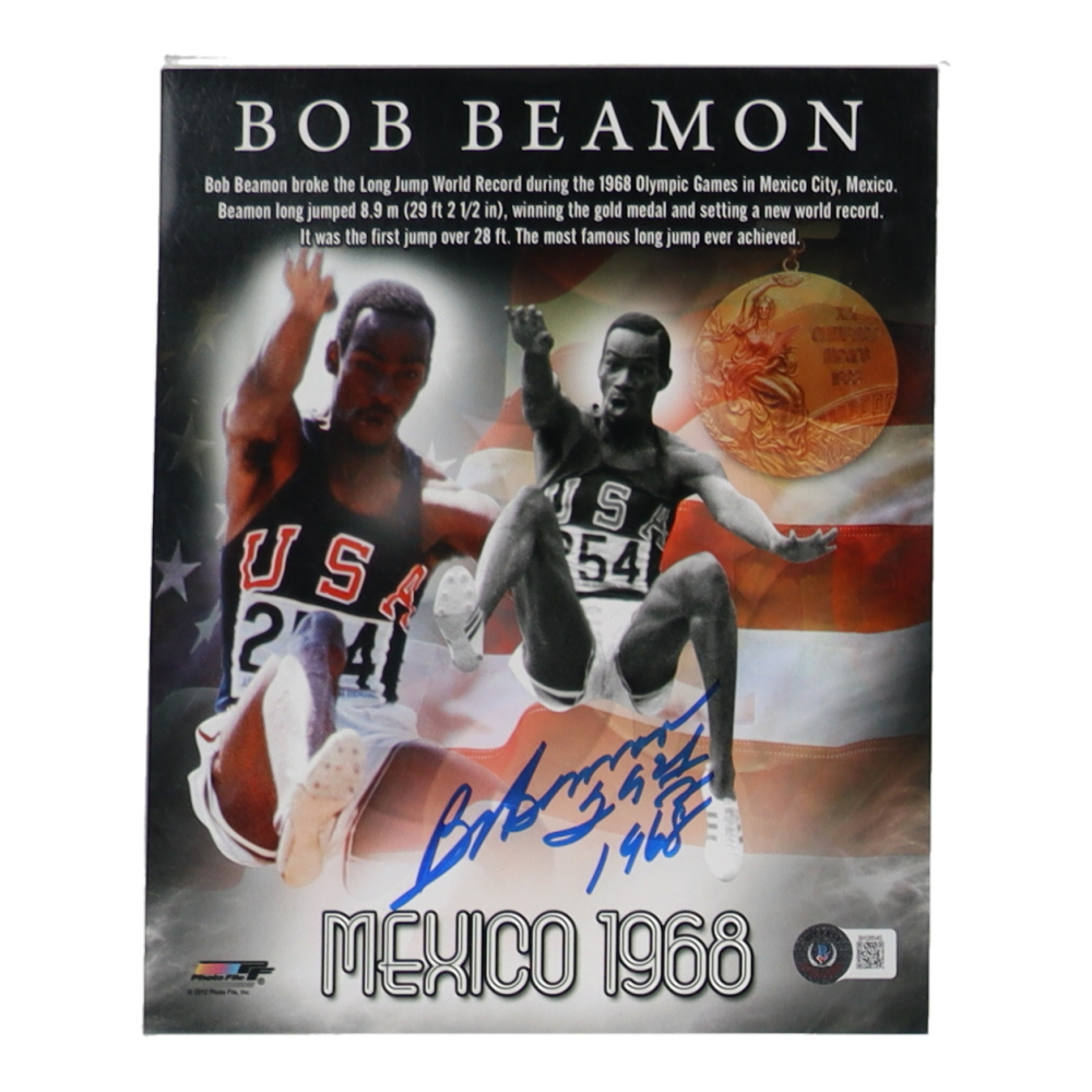 Bob Beamon Signed 8x10 Photo Inscribed "29 2 1/2" & "1968" (Beckett ...