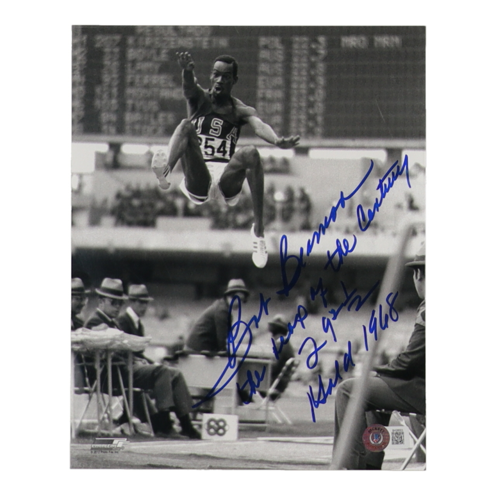 Bob Beamon Signed 8x10 Photo Inscribed "The Leap of The Century 29 2 1/ ...