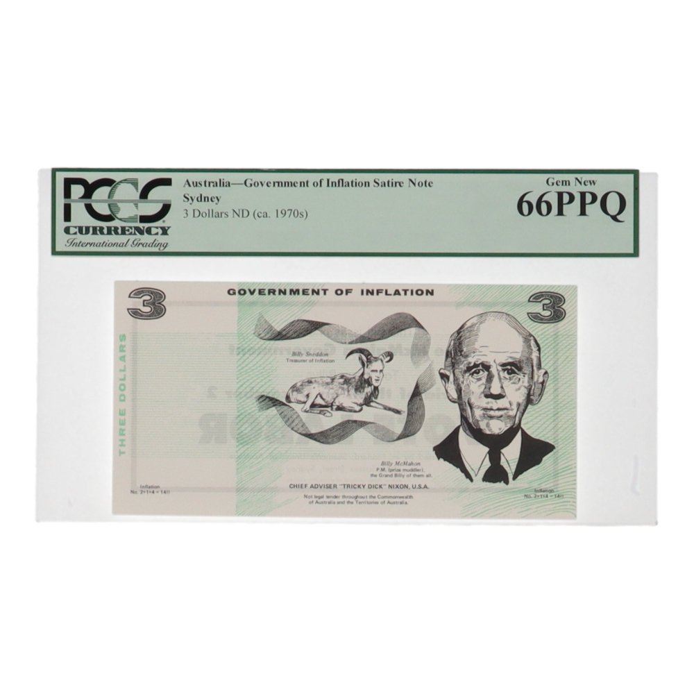 1970's Australia "Government of Inflation" Satire Banknote (PCGS Gem ...