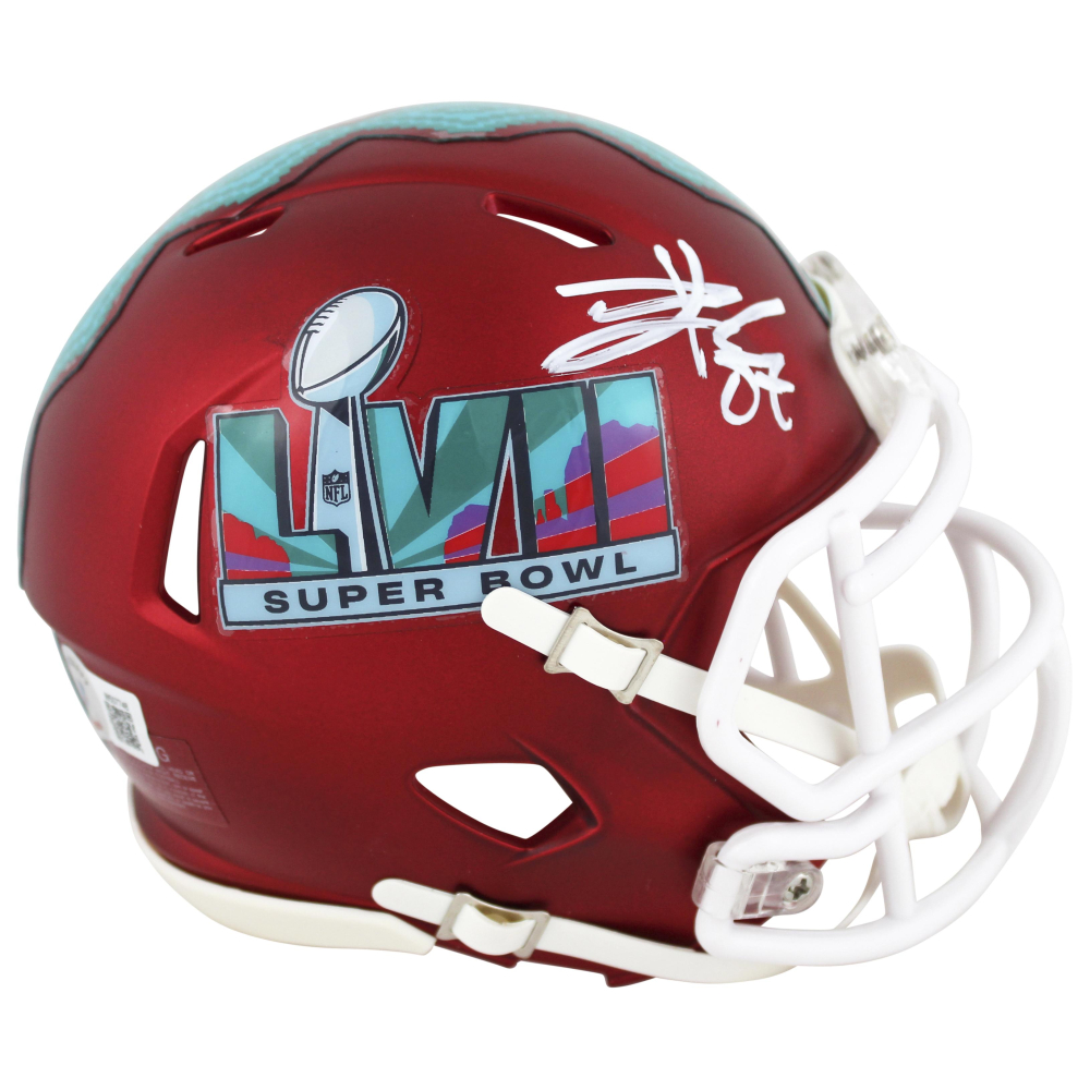 Travis Kelce Signed Chiefs Super Bowl LVII Logo Speed Mini Helmet ...