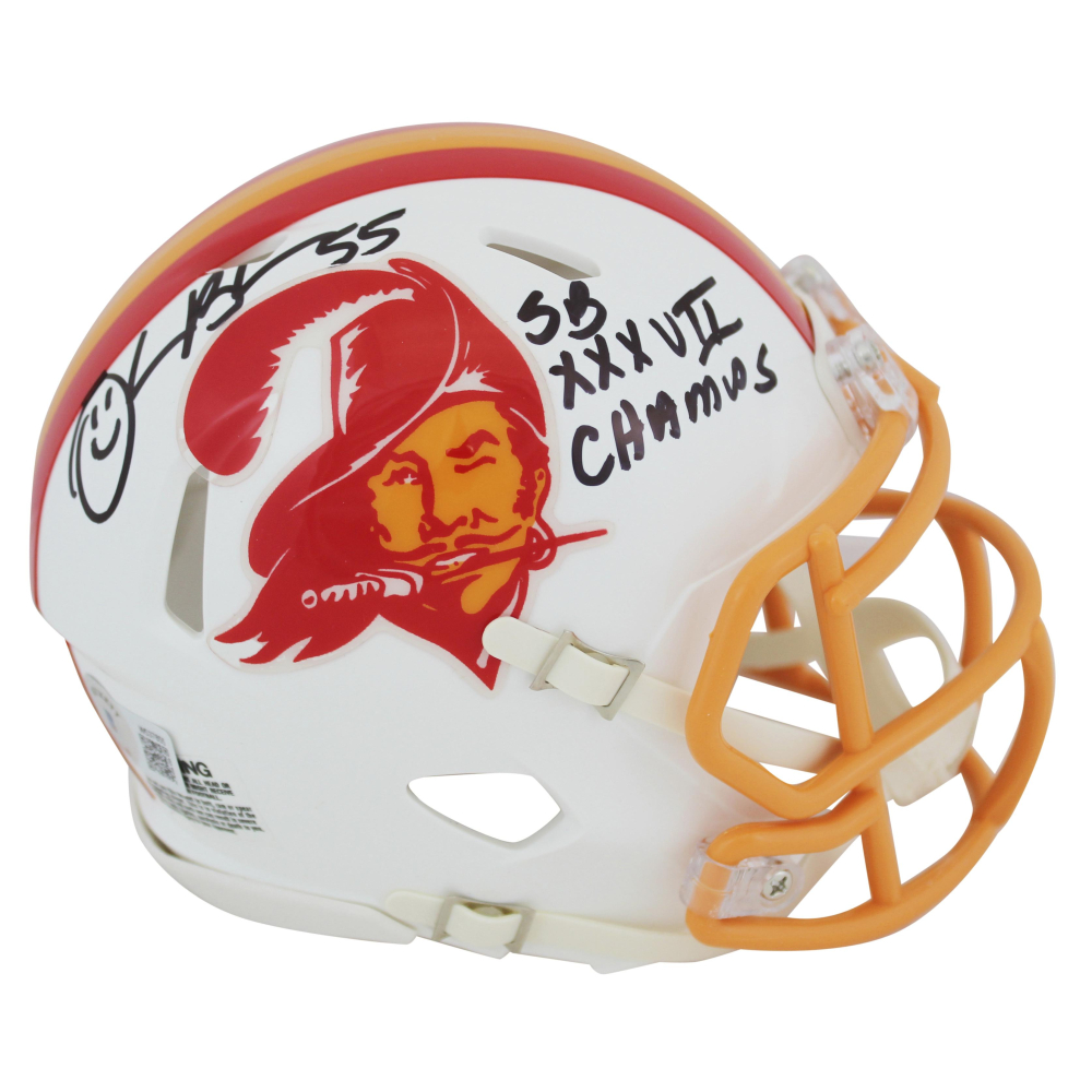 Derrick Brooks Signed Buccaneers Throwback Speed Mini Helmet Inscribed ...