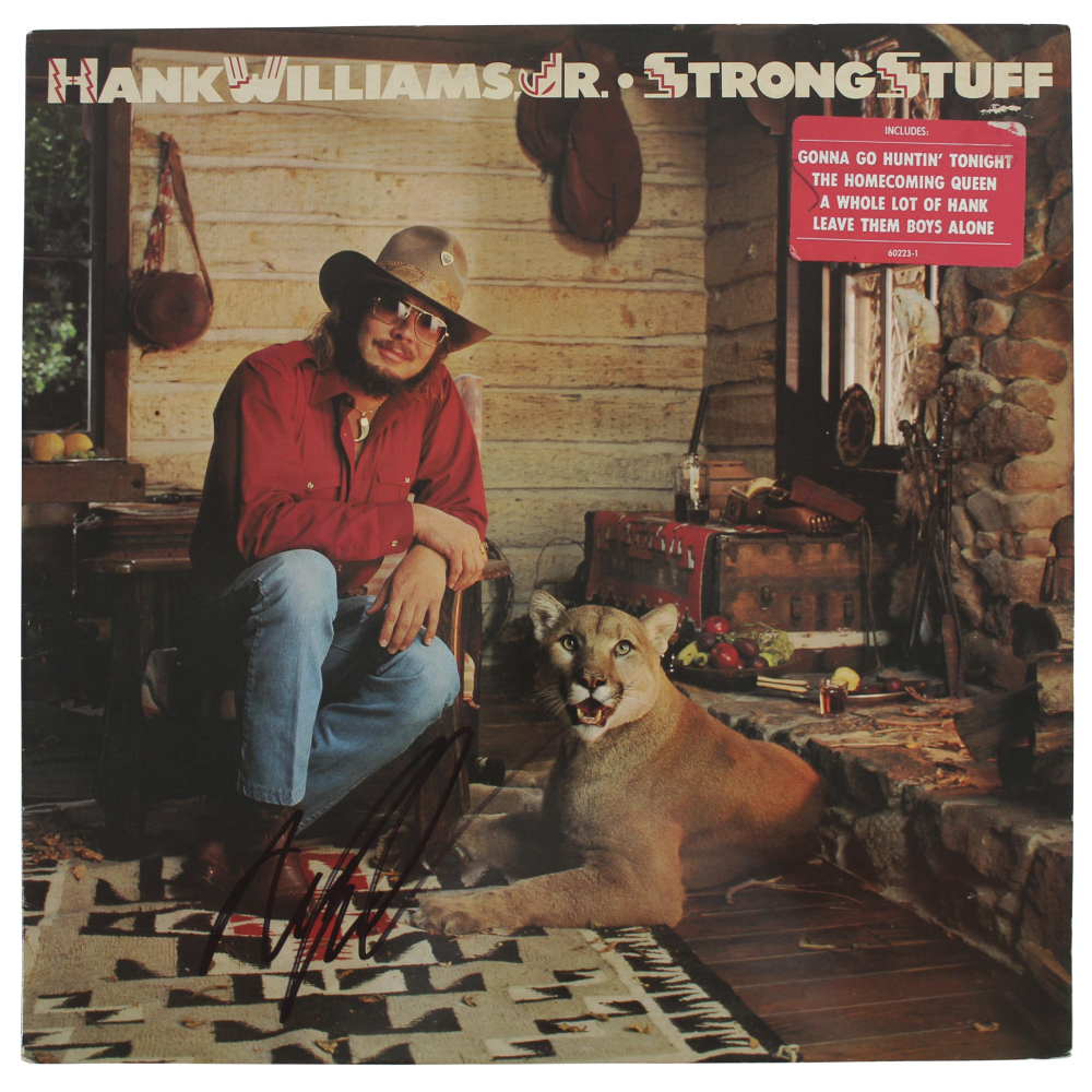 Hank Williams Jr. Signed "Strong Stuff" Vinyl Album Insert (Beckett ...