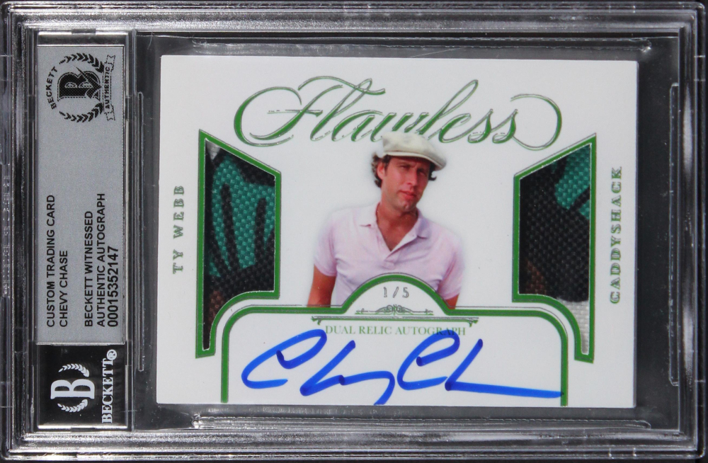 Chevy Chase Signed "Caddyshack" Green Custom Patch Trading Card 1/5 ...