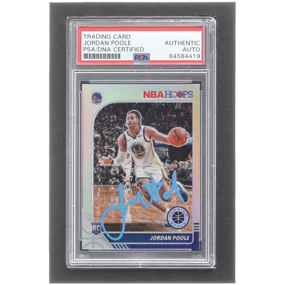 Jordan Poole Signed 2019-20 Hoops Premium Stock Prizms Silver #223 RC ...