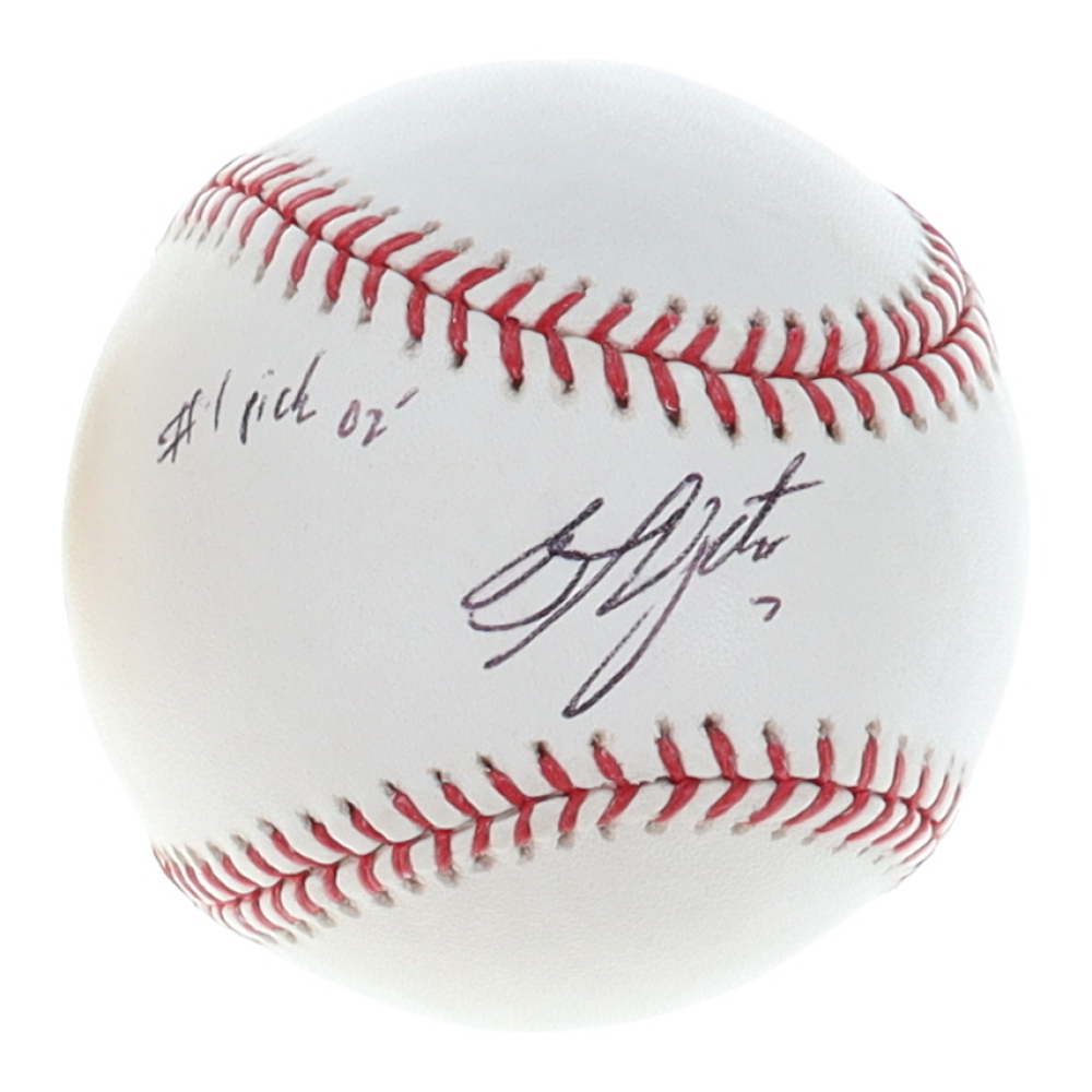 B. J. Upton Signed OML Baseball Inscribed "#1 Pick 02" (Beckett ...