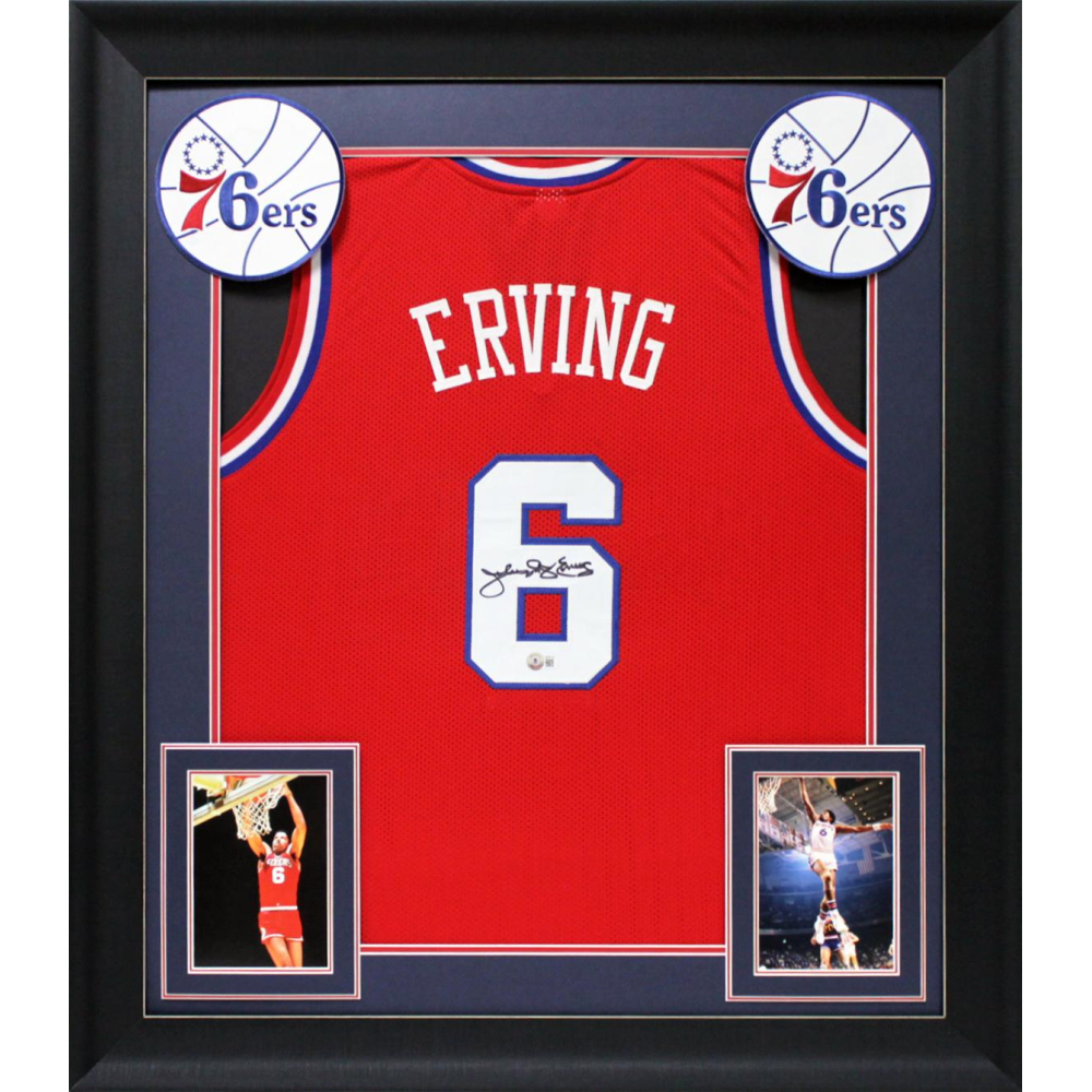 Julius "Dr. J" Erving Signed Custom Framed Jersey Display (Beckett ...