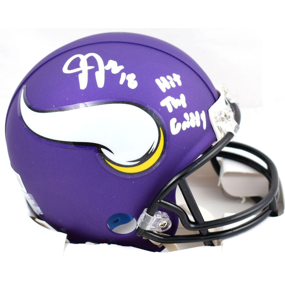 Justin Jefferson Signed Vikings Mini Helmet Inscribed "Hit The Griddy ...