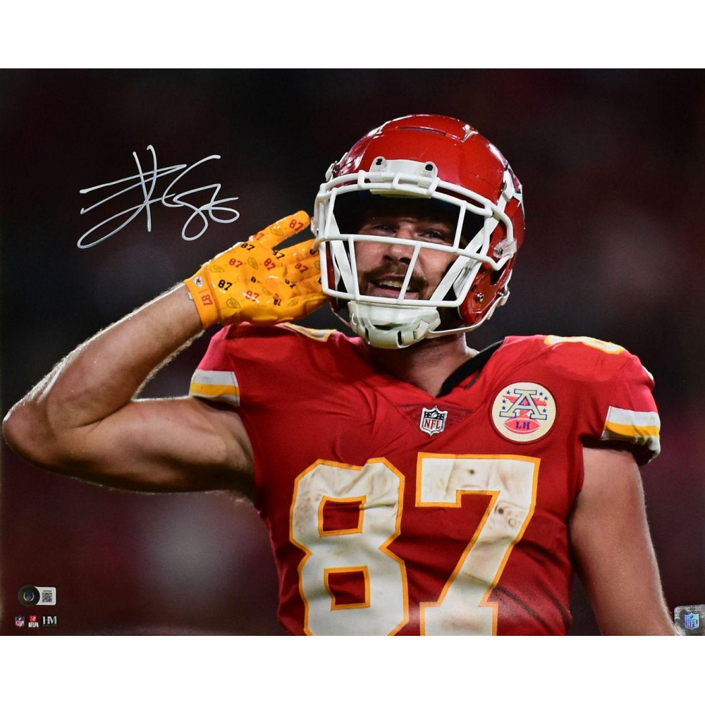 Travis Kelce Signed Chiefs 16x20 Photo (Beckett) | Pristine Auction