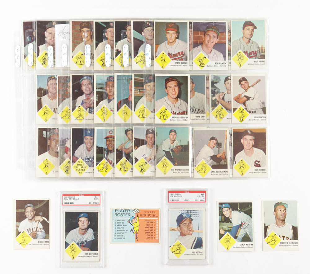 1963 Fleer Baseball Complete Set Of (67) Cards With Checklist #nno Sp 