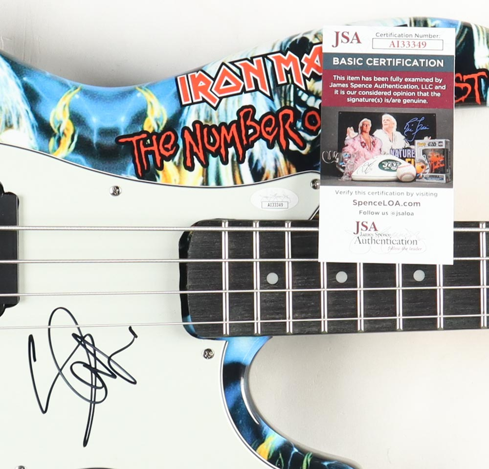 Steve Harris Signed "Iron Maiden" Full-Size Electric Bass Guitar (JSA ...