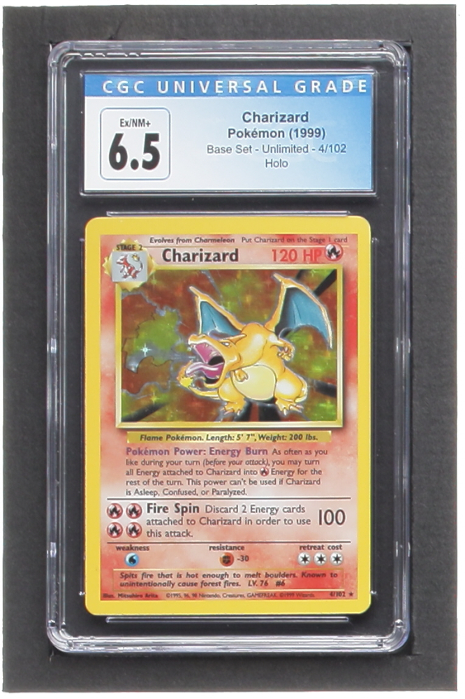 Charizard Pokemon 1999 Base Unlimited #4 Holo (CGC 6.5) | Pristine Auction