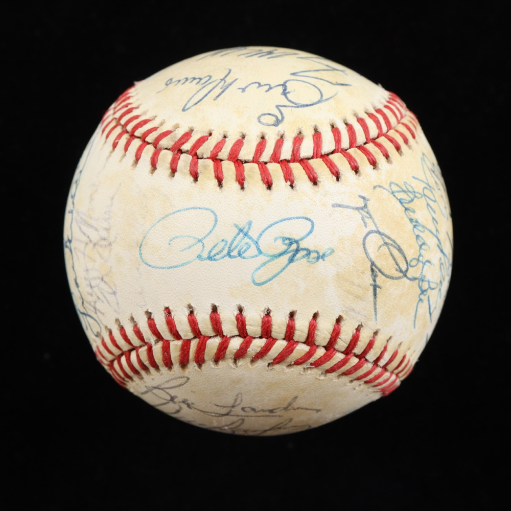 1987 Reds ONL Baseball Signed by (29) with Tony Perez, Pete Rose, Eric ...