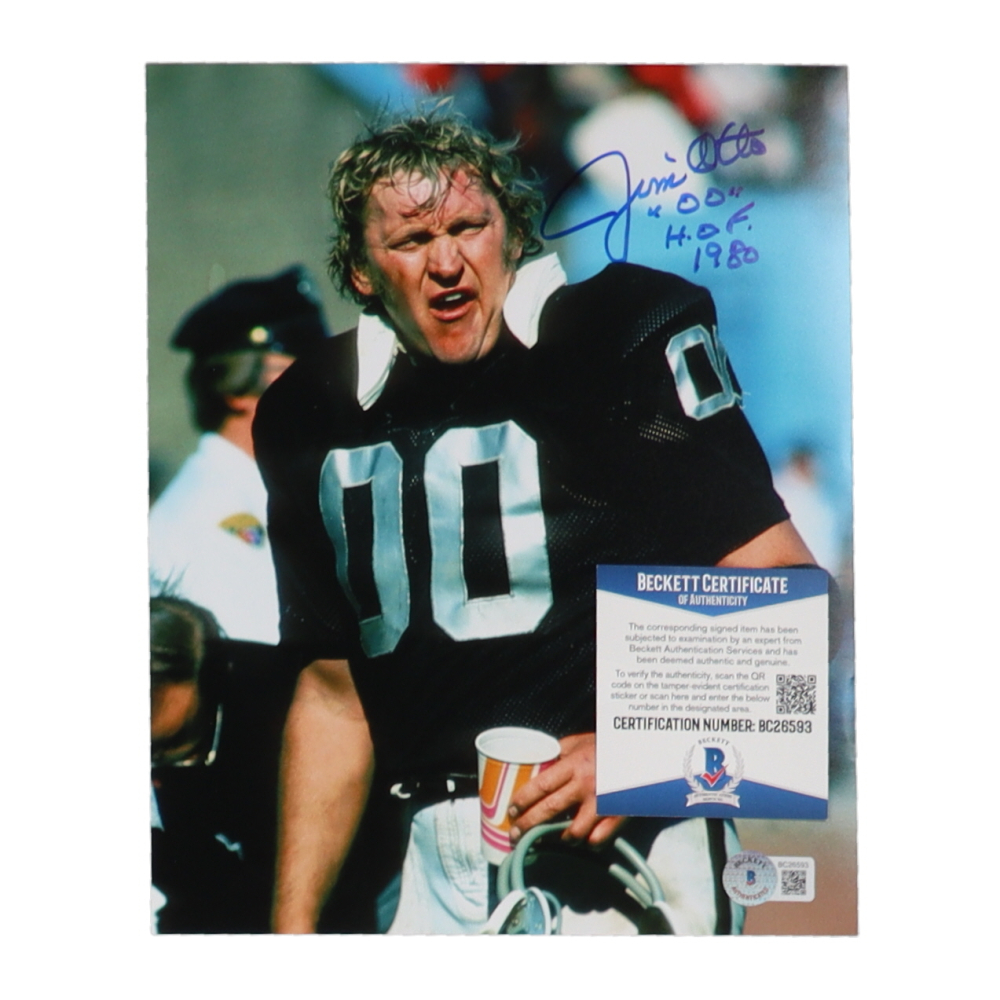 Jim Otto Signed Raiders 8x10 Photo Inscribed "H.O.F. 1980" (Beckett ...