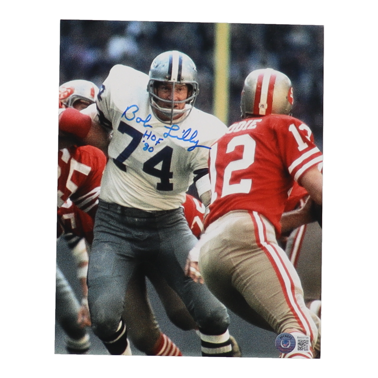 Bob Lilly Signed Cowboys 8x10 Photo Inscribed "HOF 80" (Beckett ...