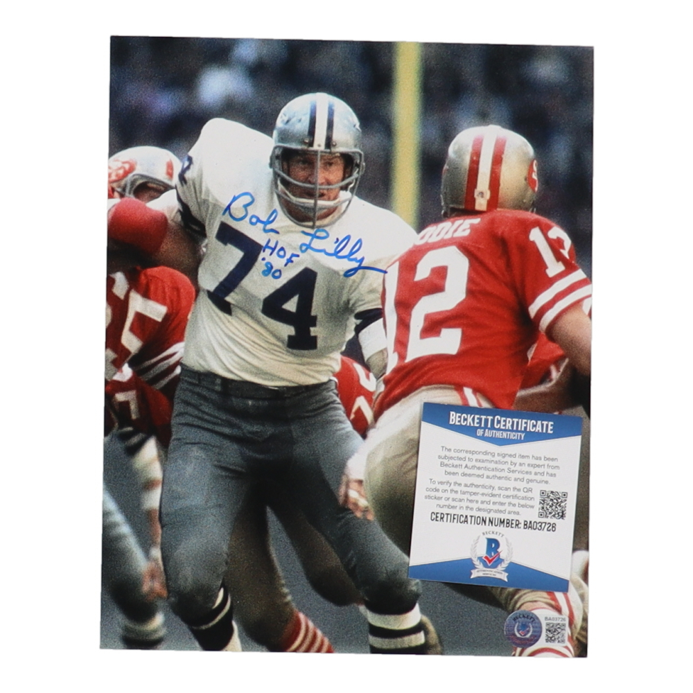 Bob Lilly Signed Cowboys 8x10 Photo Inscribed "HOF 80" (Beckett ...