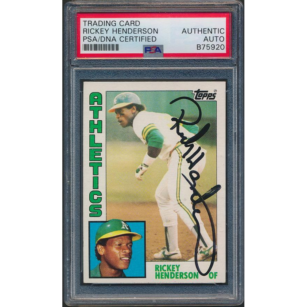 Rickey Henderson Signed 1984 Topps #230 (PSA) | Pristine Auction