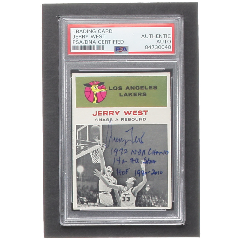 Jerry West Signed 1961-62 Fleer #66 IA RC With Multiple Inscriptions ...