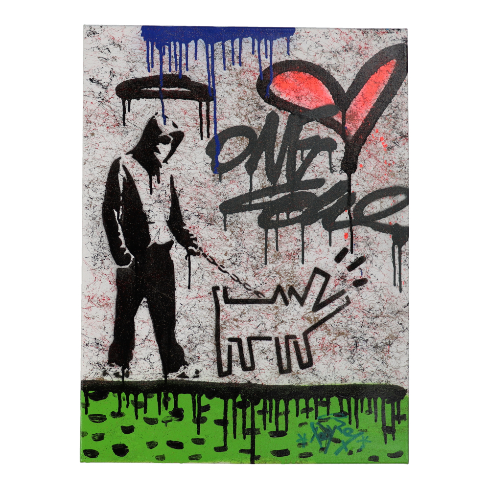 Tadas Zaicikas Signed "Vandalizing Banksy's Hoodie #A" 18x24 Original ...