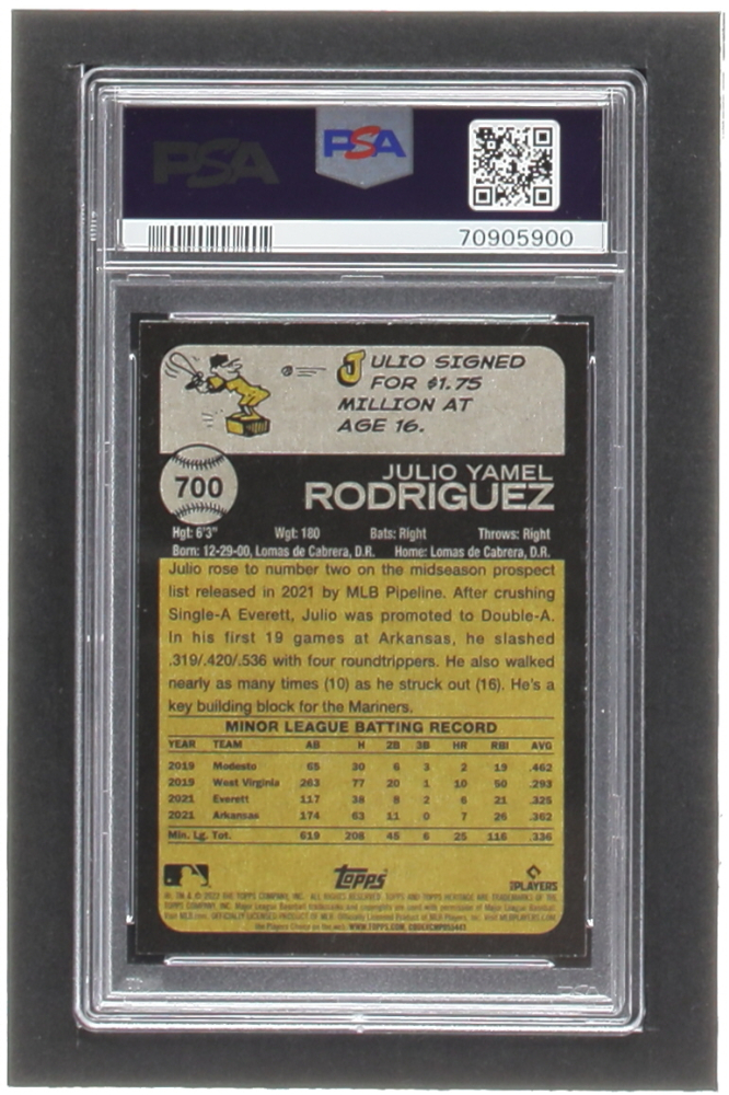Julio Rodriguez 2022 Topps Heritage #700 RC (PSA 8) | Pristine Auction