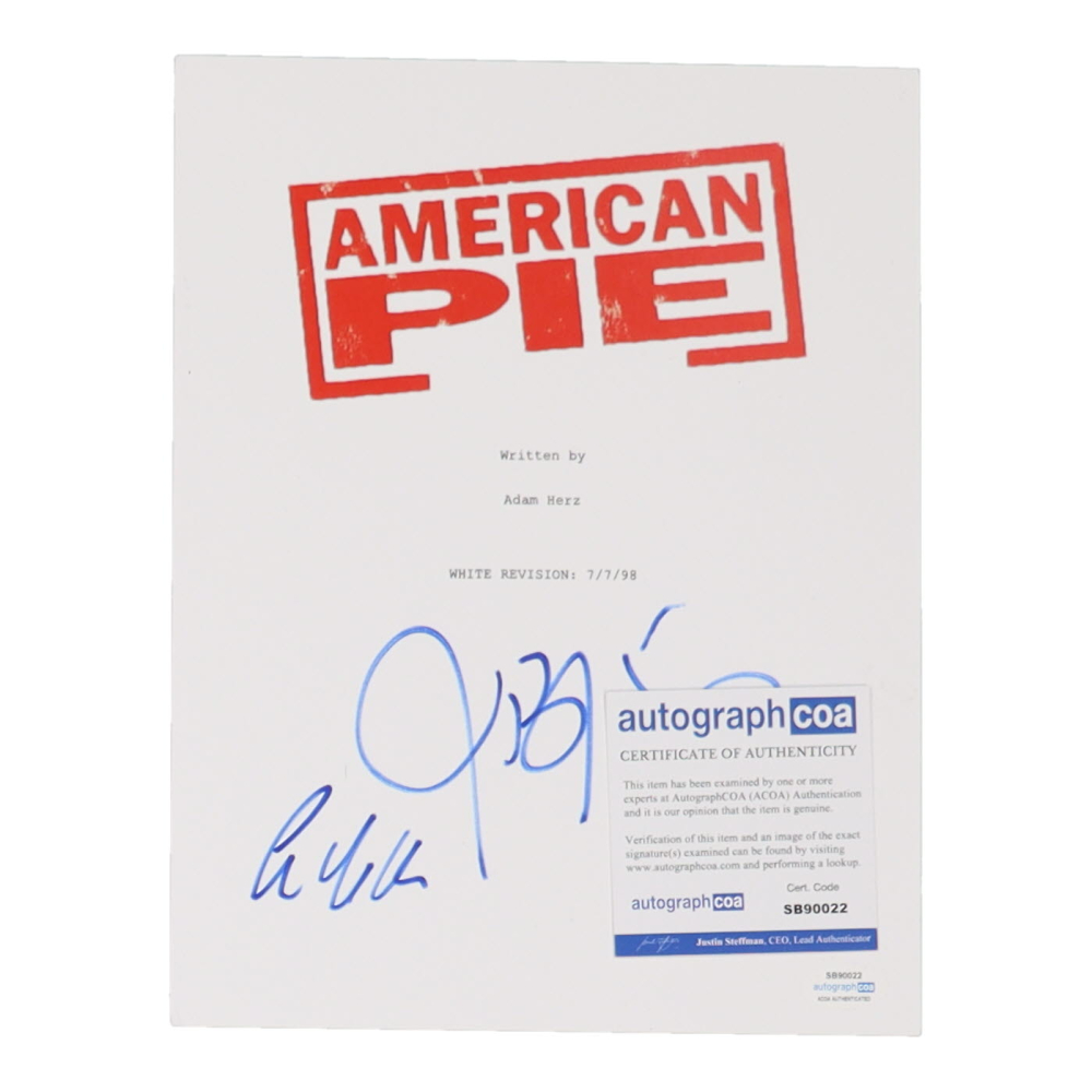 Jason Biggs & Eddie Kay Thomas Signed "American Pie" Script Cover Print ...