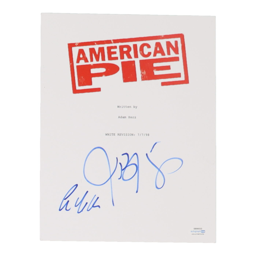 Jason Biggs & Eddie Kay Thomas Signed "American Pie" Script Cover Print ...