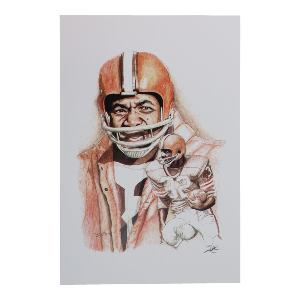 Jim Brown - Browns - Brian Barton Signed 12x18 LE Lithograph #/250 (PA ...