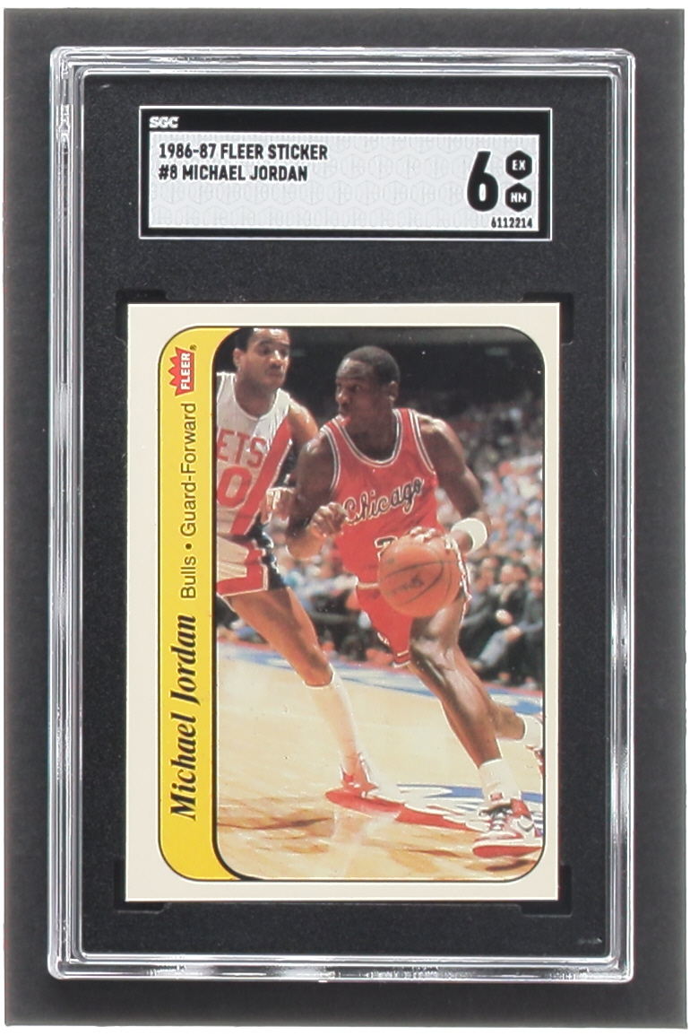 Michael Jordan 1986-87 Fleer Stickers #8 RC (SGC 6) | Pristine Auction