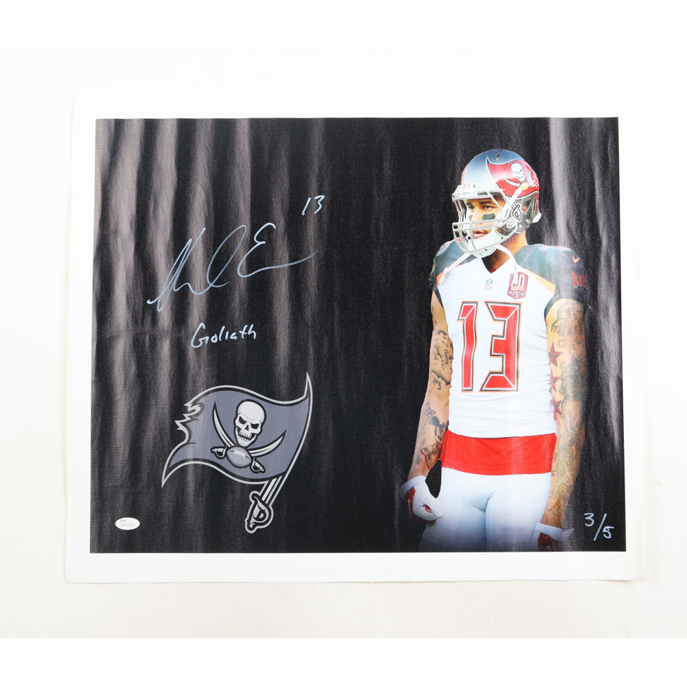 Mike Evans Signed Buccaneers 16x20 Banner Inscribed "Goliath" (JSA ...