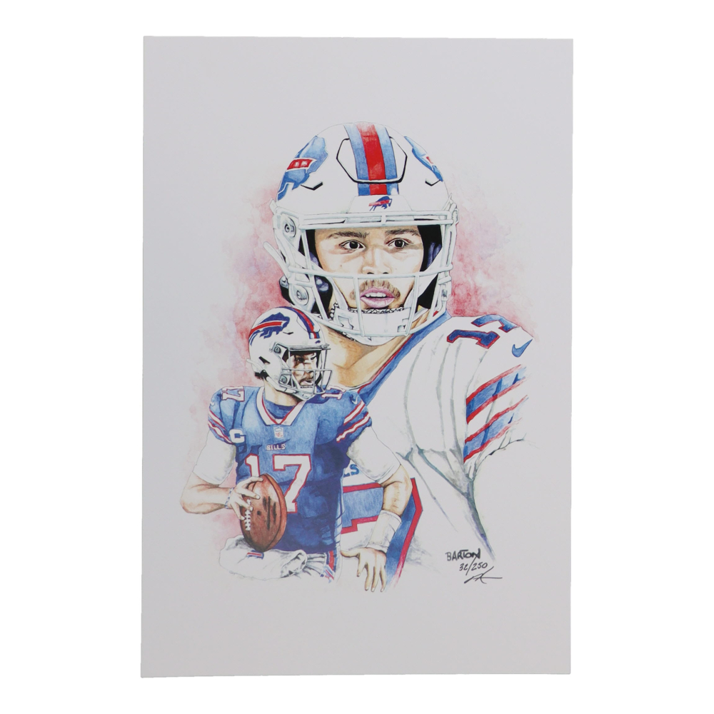 Josh Allen - Bills - Joshua Barton Signed LE 12x18 Lithograph #/250 (PA ...