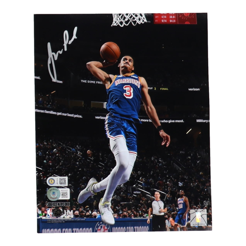 Jordan Poole Signed Warriors 8x10 Photo (Poole & Beckett) | Pristine ...