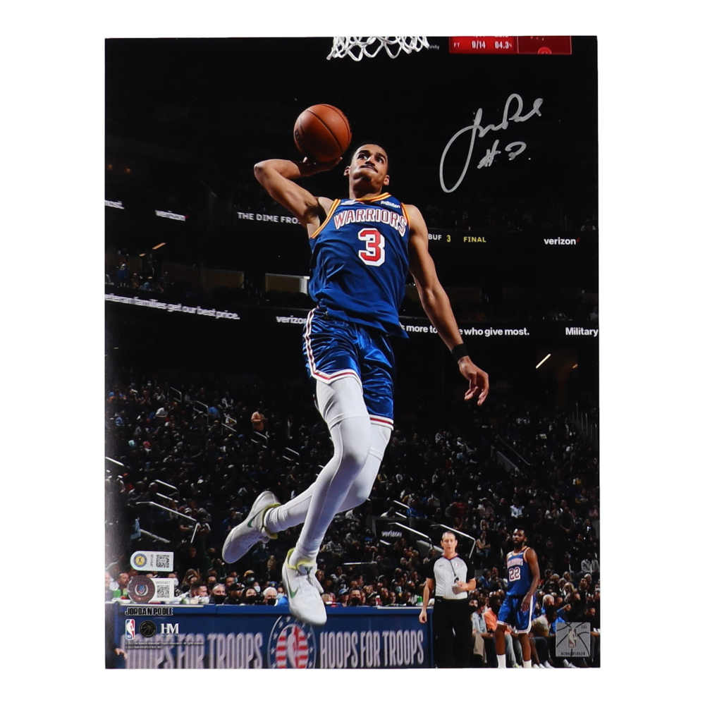 Jordan Poole Signed Warriors 11x14 Photo (Poole & Beckett) | Pristine ...