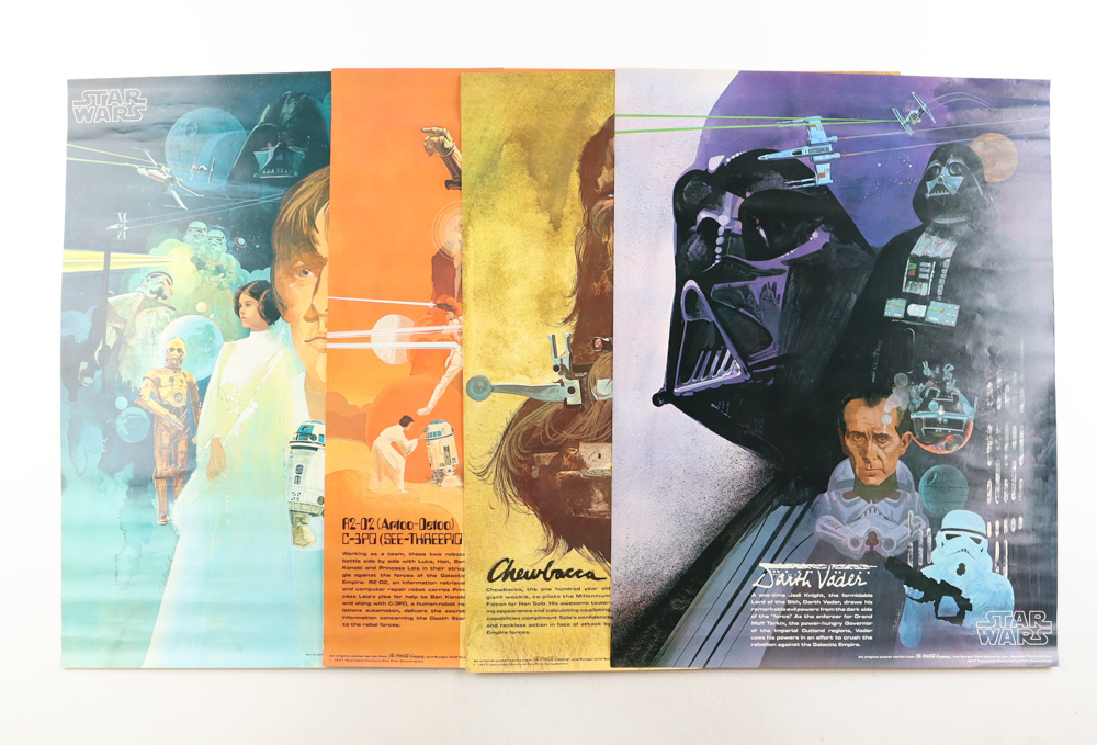 Set Of (4) 1977 Coca Cola "Star Wars" 18x24 Posters | Pristine Auction