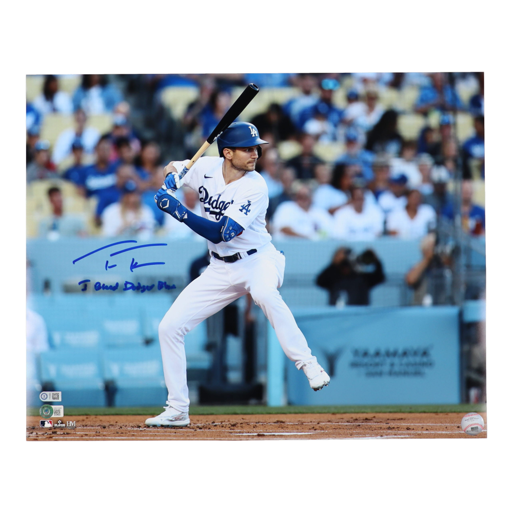 Trea Turner Signed Dodgers 16x20 Photo Inscribed "I Bleed Dodger Blue ...