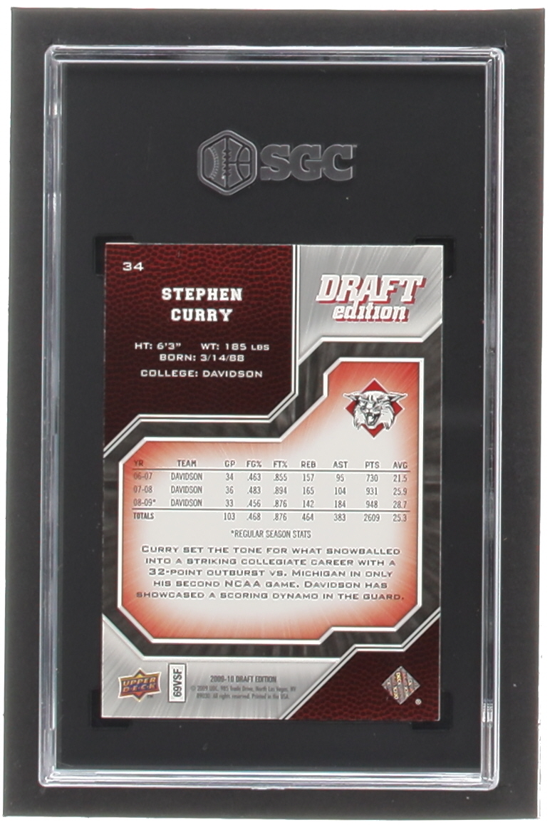 Stephen Curry 2009-10 Upper Deck Draft Edition #34 SP RC (SGC 8.5 ...