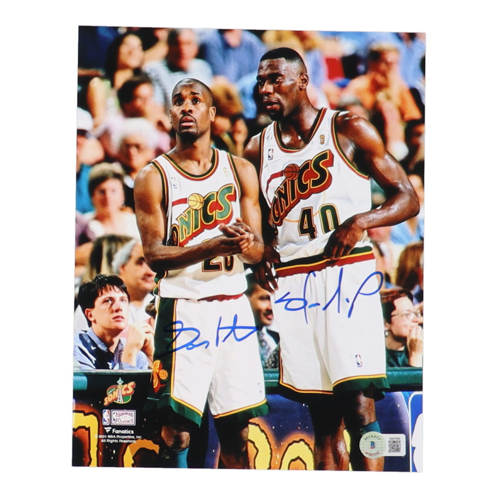 Shawn Kemp & Gary Payton Signed SuperSonics 8x10 Photo (Beckett) | Pristine Auction