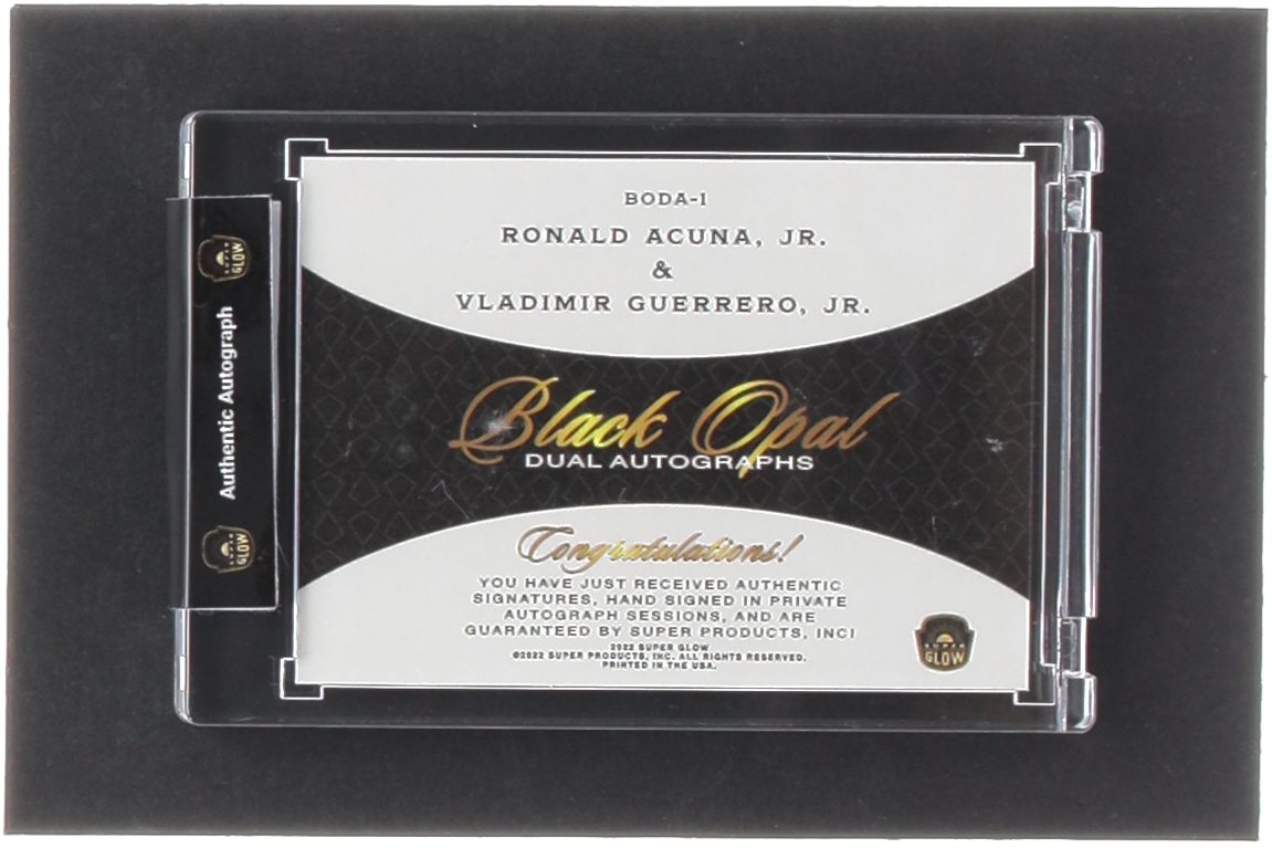 Ronald Acuna Jr. / Vladimir Guerrero Jr. 2022 Super Glow Black Opal ...
