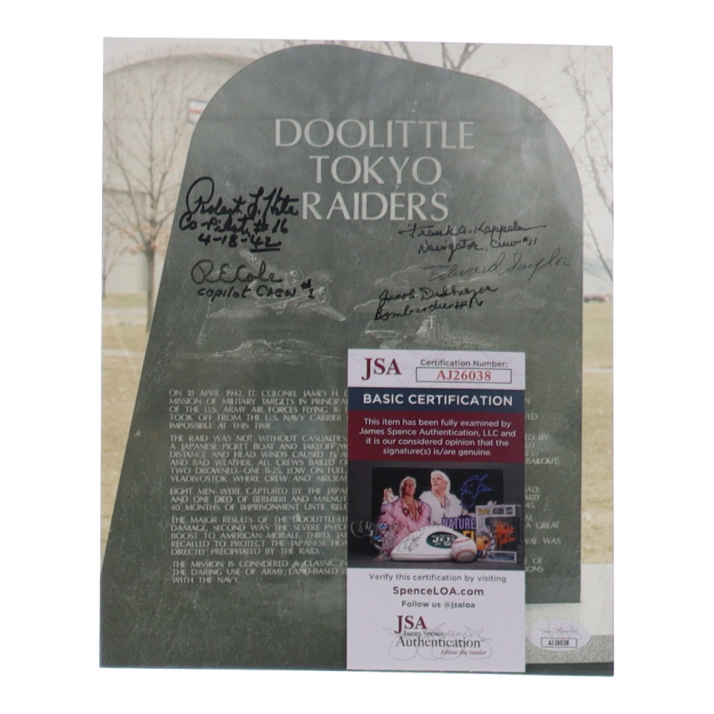 Doolitte Raiders 8x10 Photo Signed by (5) with Robert Hite, Richard ...