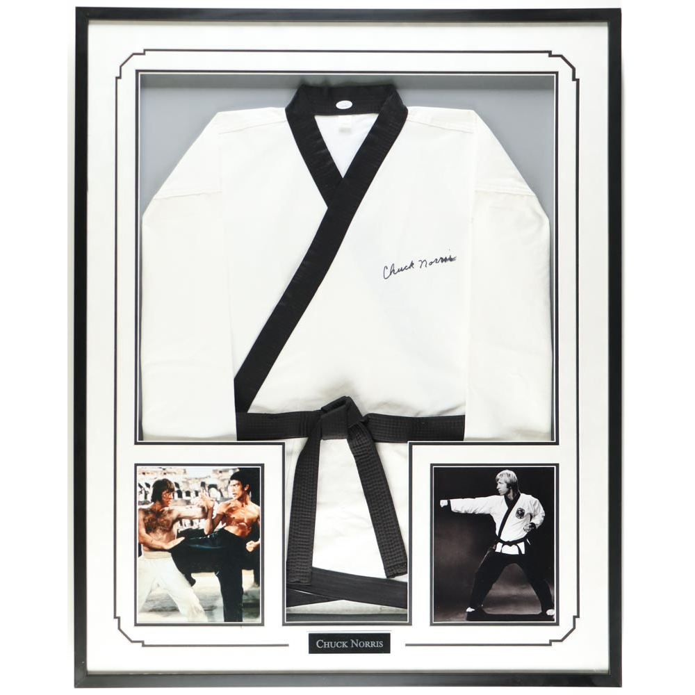Chuck Norris Signed Custom Framed Karate Gi Display (JSA) | Pristine ...