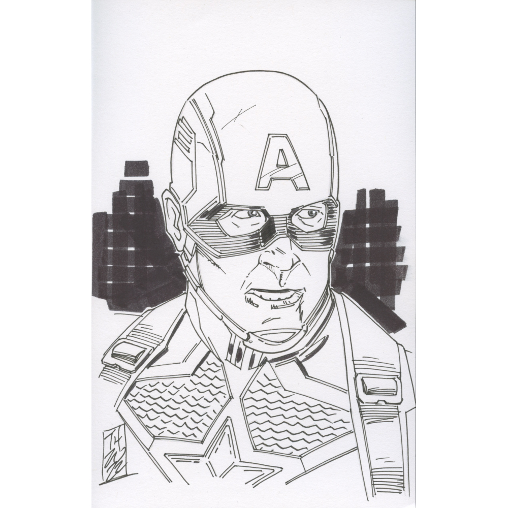 Captain America | Marvel - Signed ORIGINAL Drawing by Tom Hodges (1/1 ...