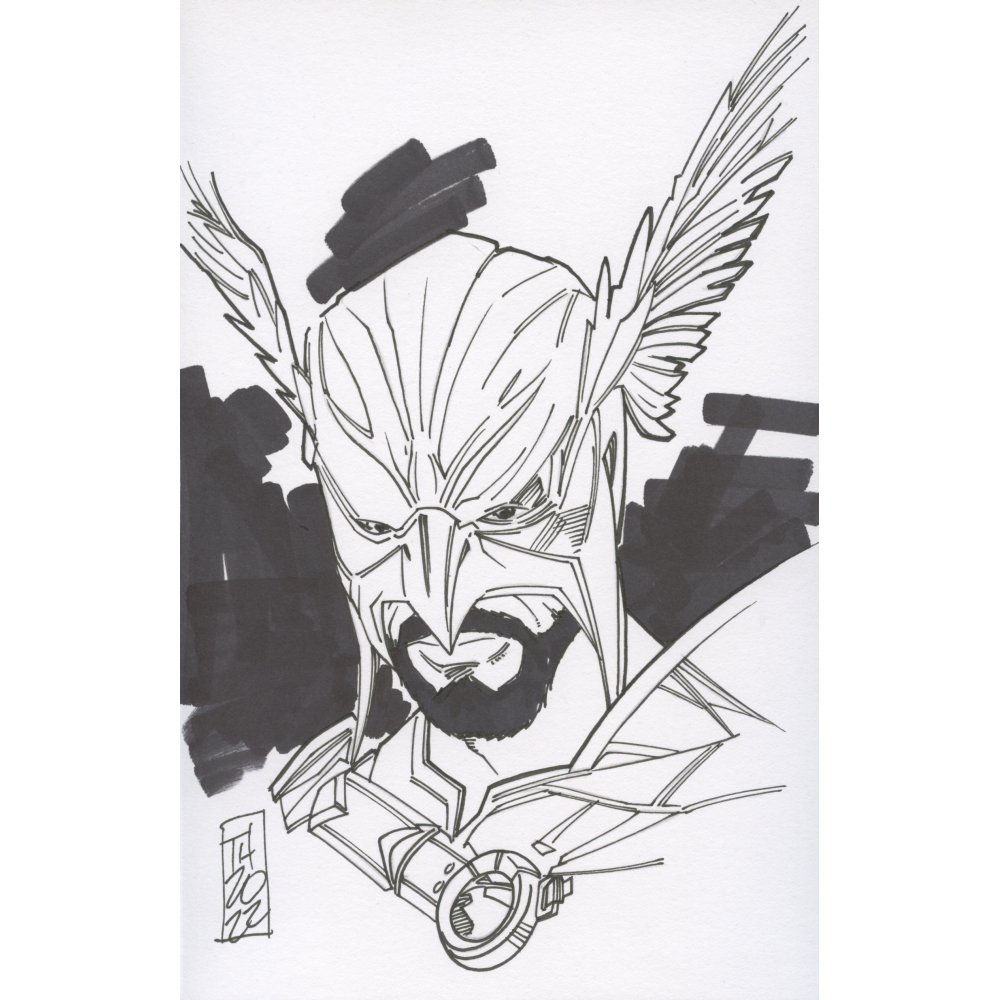 Hawkman | DC Comics - Signed ORIGINAL Drawing by Tom Hodges (1/1 ...