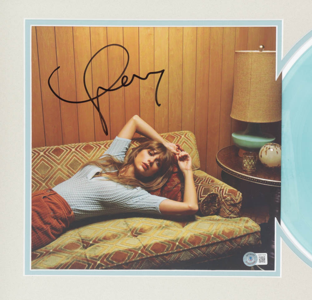 Taylor Swift Signed Custom Framed "Midnights" Vinyl Album Cover Display ...